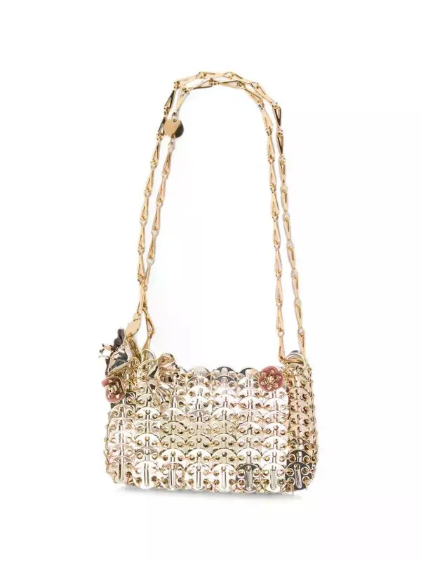 Rabanne 1969 Flower-charm Shoulder Bag - Gold