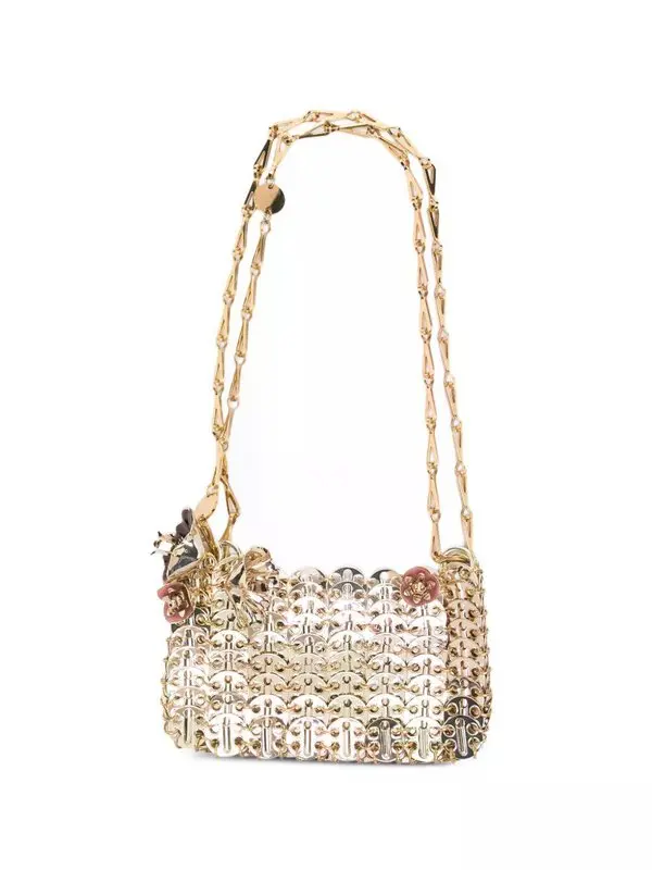 Rabanne 1969 Flower-charm Shoulder Bag - Gold