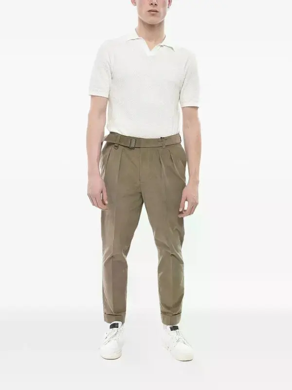 PAOLO PECORA Corduroy Pleated Cotton Trousers