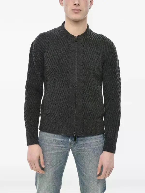 PAOLO PECORA Ribbed Zip-up Cardigan
