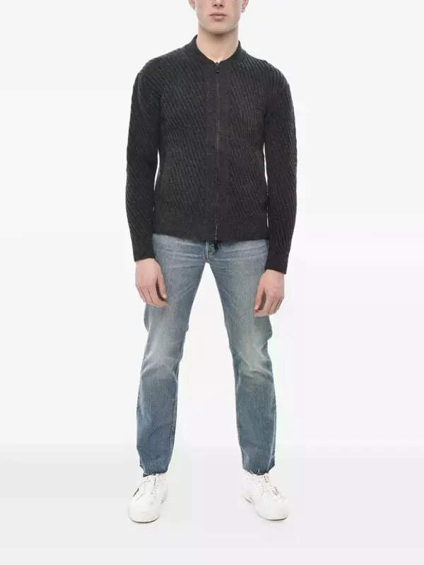 PAOLO PECORA Ribbed Zip-up Cardigan
