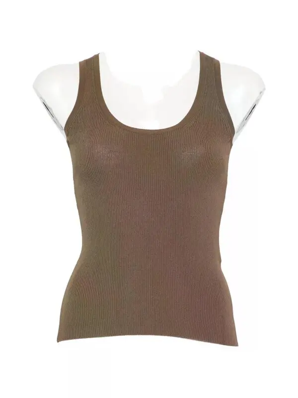 Max Mara Editta Ribbed-knit Tank Top - Green