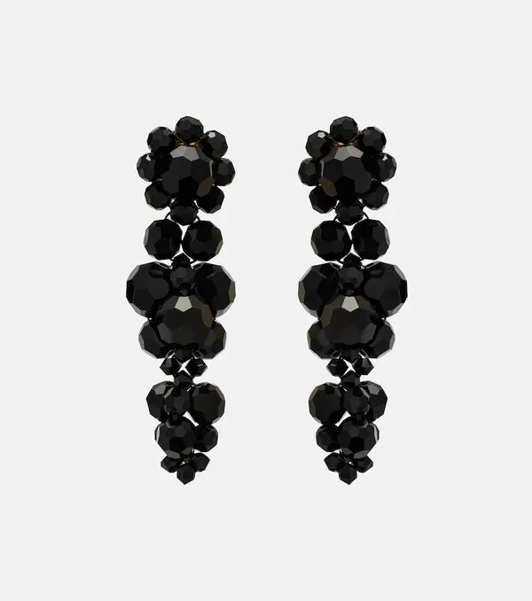 Simone Rocha Crystal Embellished Drop Earrings - Black