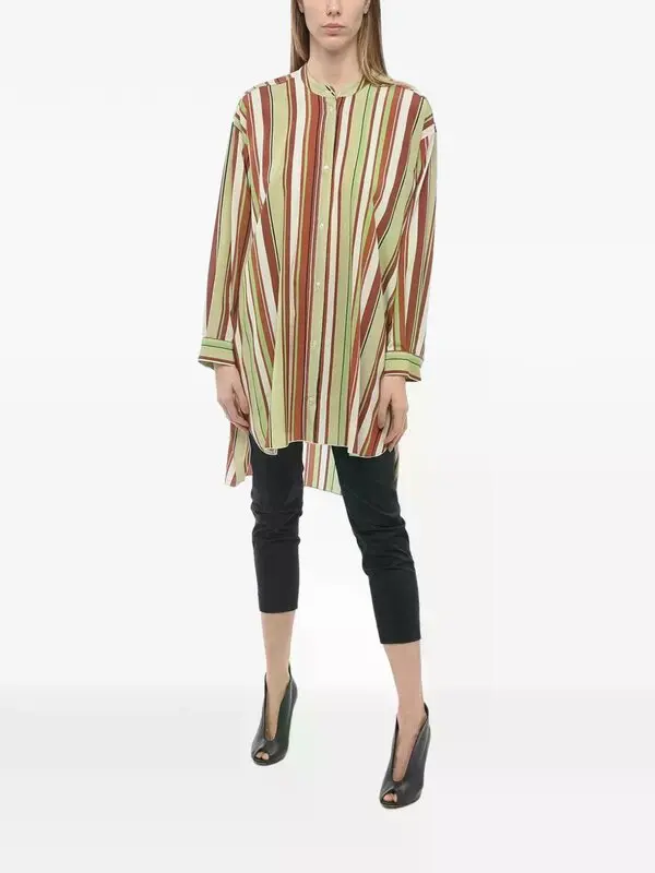MR.MRS SHIRT Asymmetric Striped Blouse