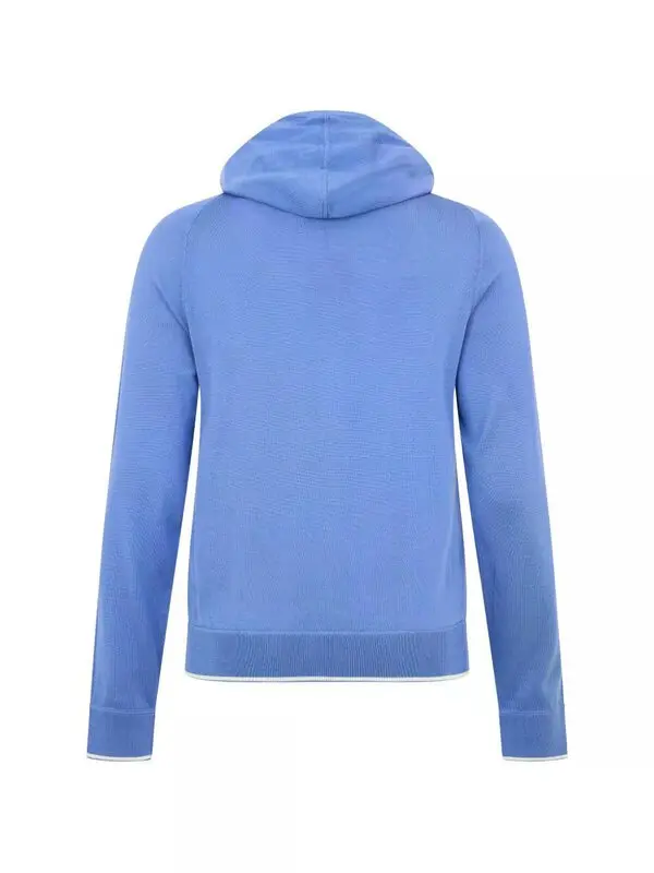MOORER Nivola Zip-up Drawstring Cardigan - Blue