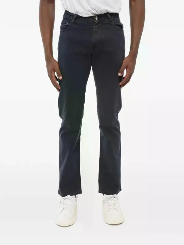 Corneliani Embroidered Jeans - Blue