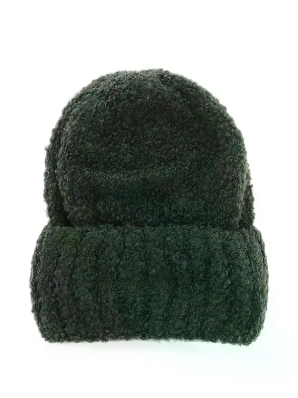 POLAR SKATE CO Embroidered-logo Bouclé Beanie Hat - Green