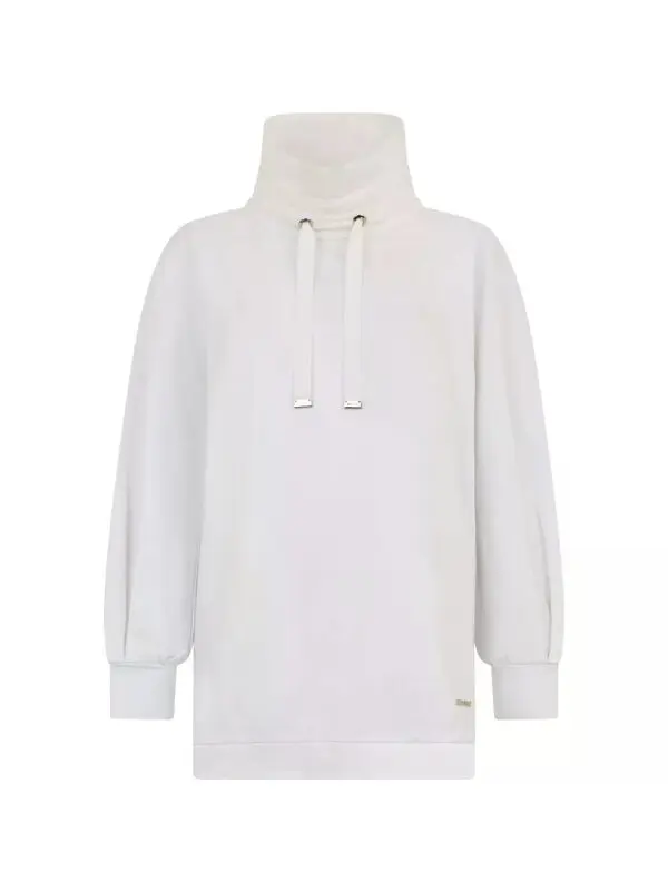 MOORER Drawstring High-neck Sweater - White