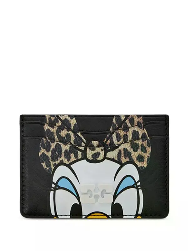 GANNI X Disney Leopard-print Character-motif Card Holder - Black