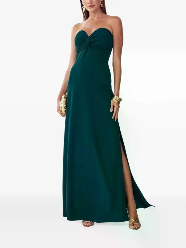 BWLDR Twist-detail Strapless Maxi Dress - Green