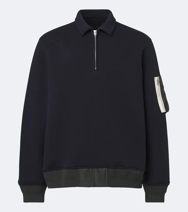 Sacai Cotton-blend Polo Sweatshirt - Blue