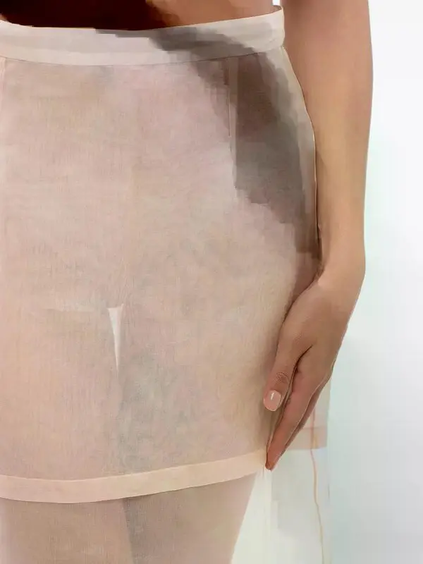 SUPER BLOND Sheer Layered Silk Midi Skirt