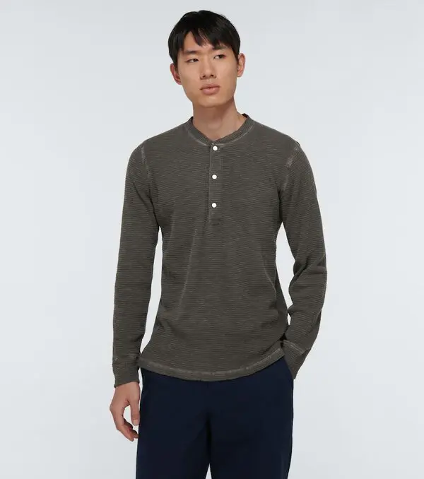 Ralph Lauren Waffle-knit Cotton Henley Shirt - Black