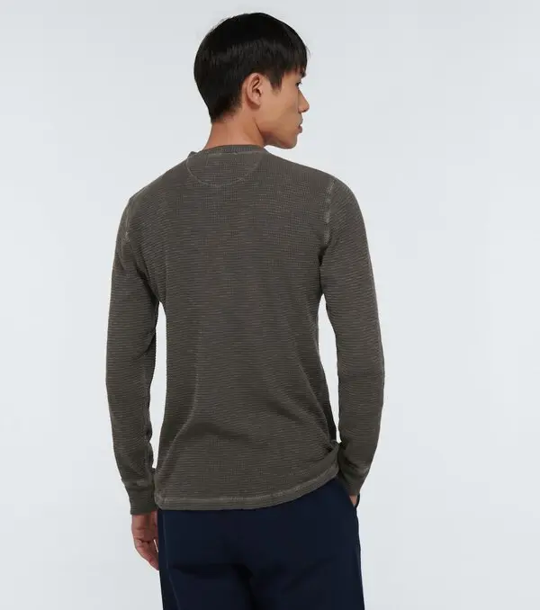 Ralph Lauren Waffle-knit Cotton Henley Shirt - Black