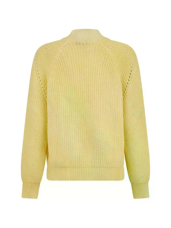 MOORER Delilah Pointelle-knit Raglan-sleeve Sweater - Yellow