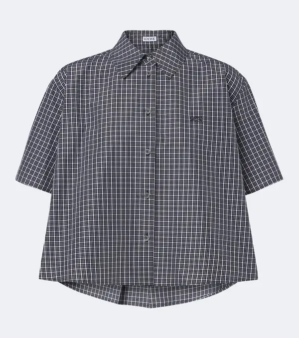 Loewe Checked Cotton-blend Shirt - Black