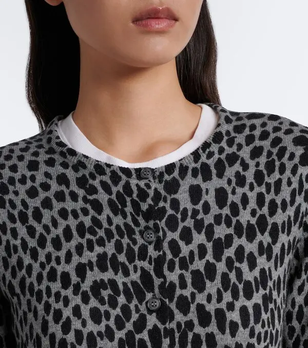 NILI LOTAN Keelah Leopard-print Cashmere Cardigan