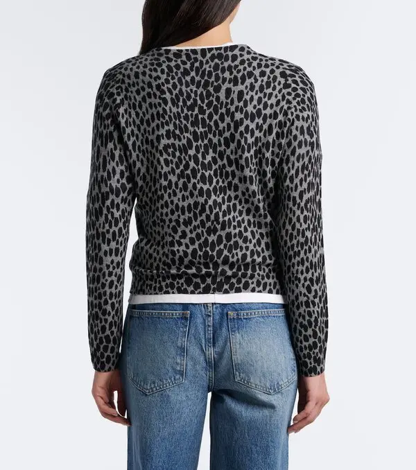 NILI LOTAN Keelah Leopard-print Cashmere Cardigan