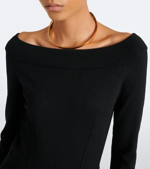 Max Mara Ribbed Wool-blend Sweater - Black