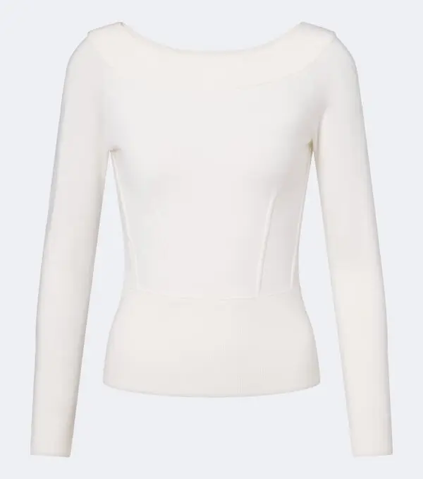 Max Mara Wool-blend V-neck Sweater - White