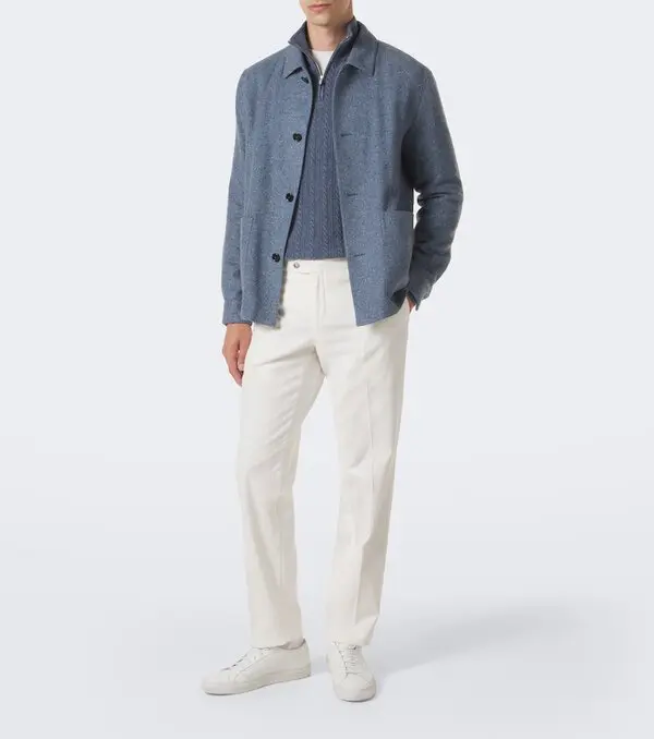 Fedeli Cable-knit Cashmere Half-zip Sweater