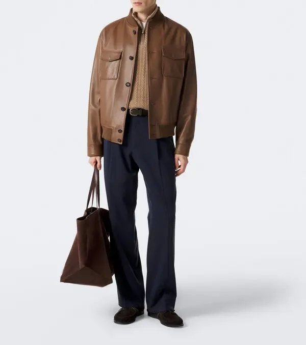 Fedeli Cable-knit Cashmere Quarter Zip Sweater - Brown