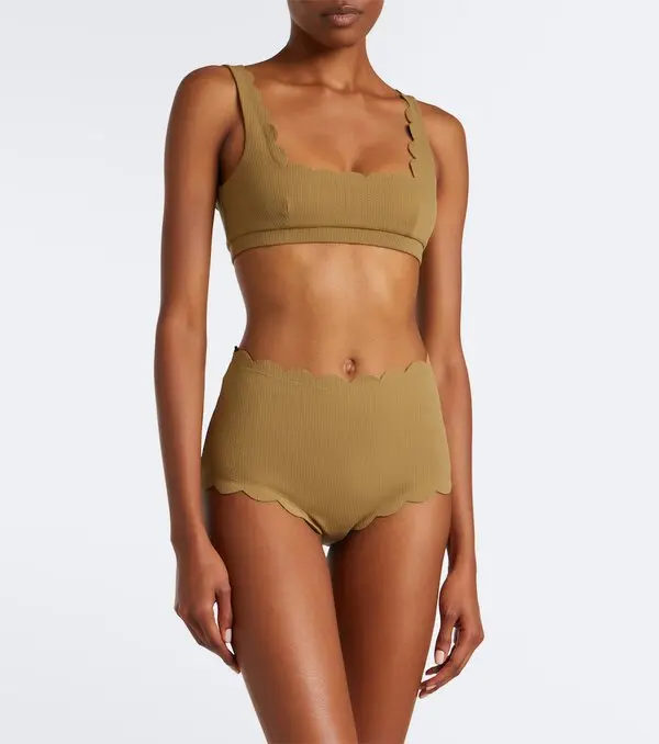 Marysia Santa Monica Scalloped Bikini Bottoms - Beige