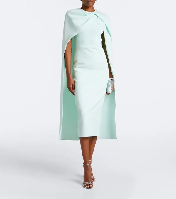 Safiyaa Oria Caped Crêpe Midi Dress