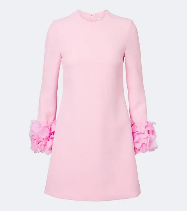 Safiyaa Floral-appliqué Crepe Minidress - Pink