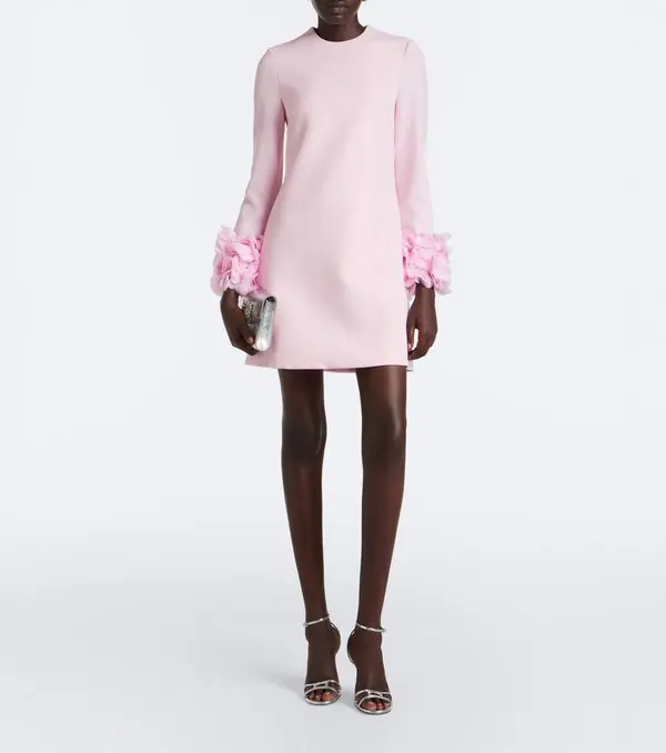Safiyaa Floral-appliqué Crêpe Mini Dress