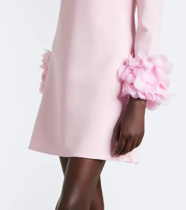 Safiyaa Floral-appliqué Crêpe Mini Dress