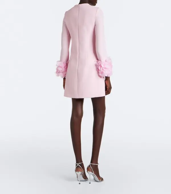 Safiyaa Floral-appliqué Crêpe Mini Dress