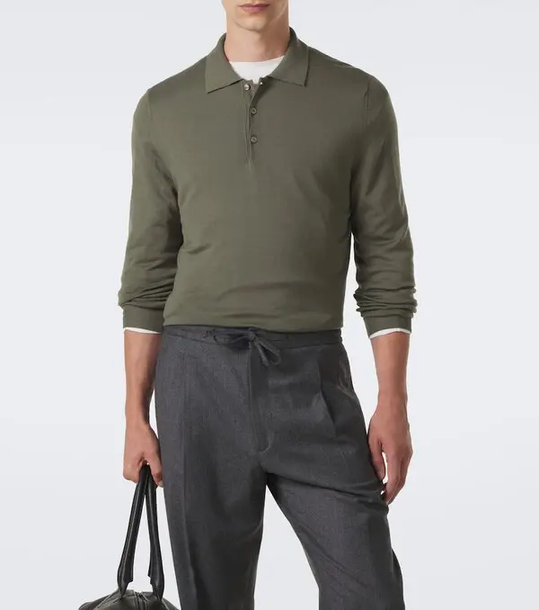 Canali Virgin Wool Polo Sweater