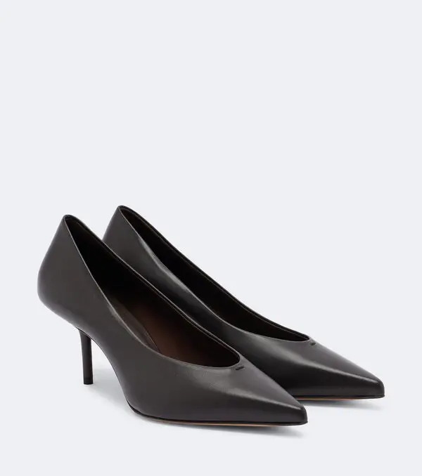 Max Mara Leather Pointed Toe Pumps - Brown