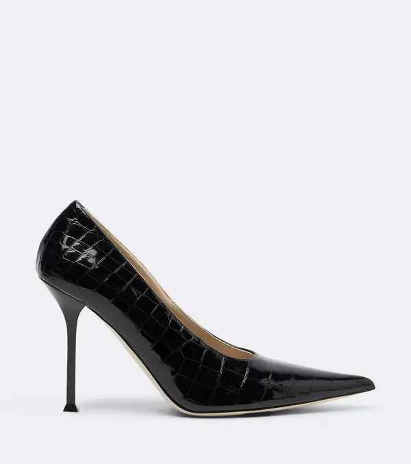CHRISTEN Helix Snake-effect Leather Pumps - Black
