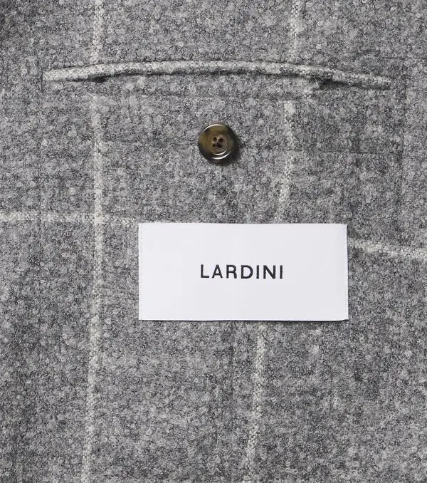 LARDINI Checked Alpaca And Wool-blend Blazer