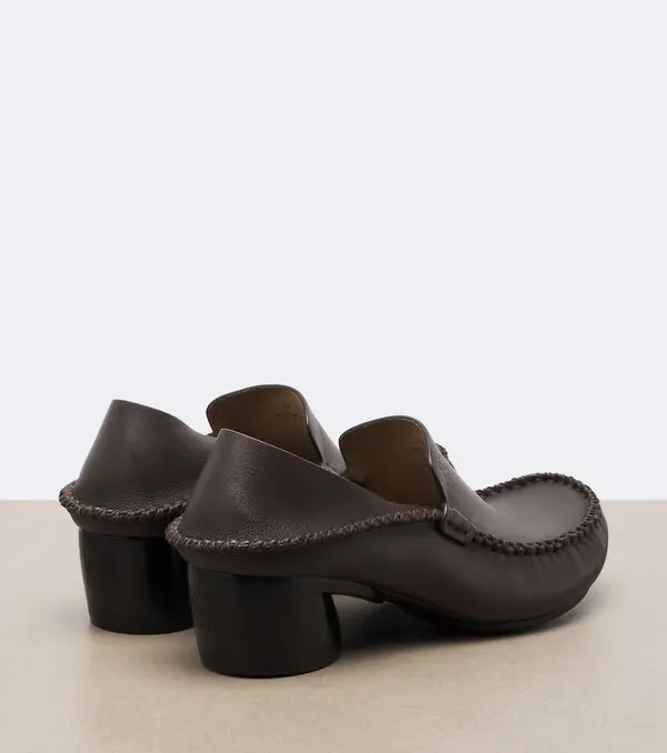 Loewe Oval Leather Loafer Pumps