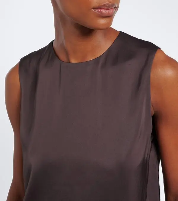 Vince Lace-trimmed Satin Top - Grey