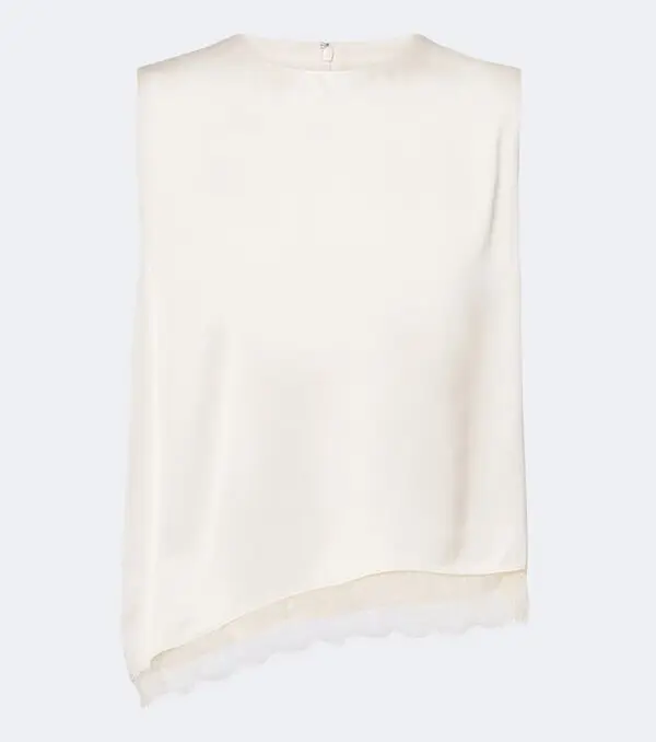 Vince Lace-trimmed Satin Top