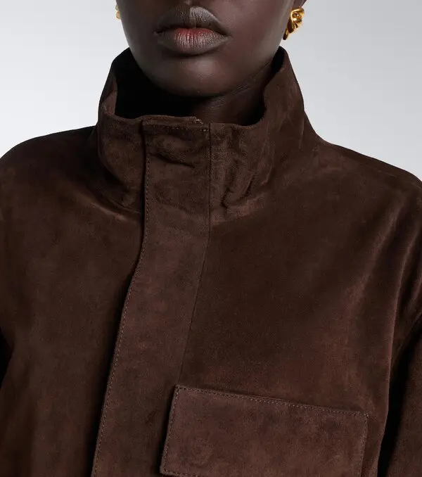 NILI LOTAN Cirque Suede Jacket - Brown