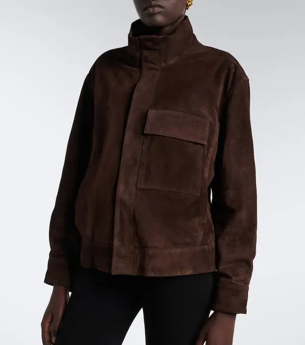 NILI LOTAN Cirque Suede Jacket - Brown