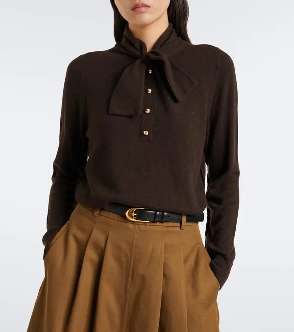 Jardin Des Orangers Tie-neck Wool And Cashmere Sweater