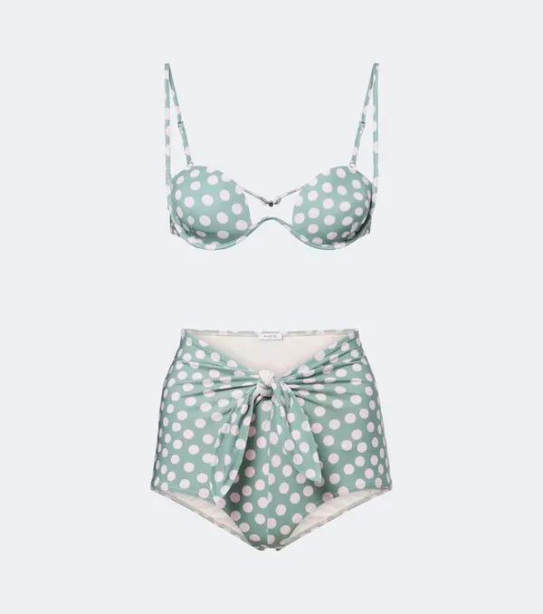 Alaïa Polka Dot Bikini Set - Green