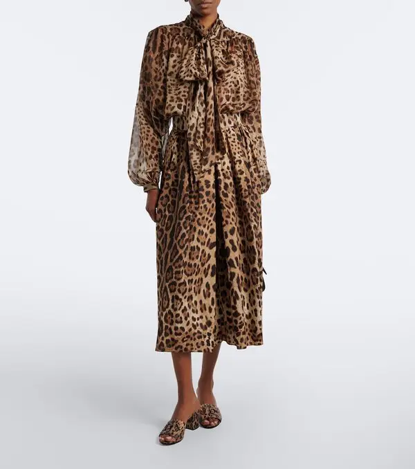 Dolce & Gabbana Dg Leopard-print Leather Mules - Brown