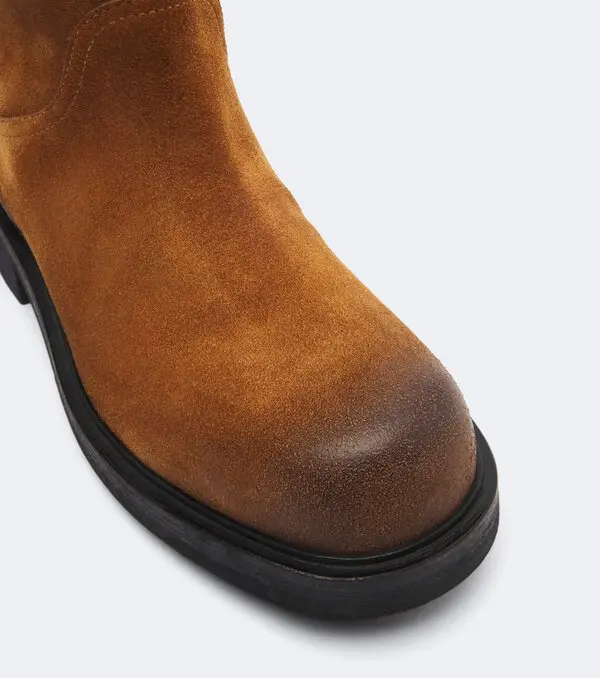 Versace Suede Ankle Boots With Buckle Fastening