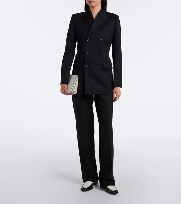 NILI LOTAN Noah Double-breasted Virgin Wool Blazer