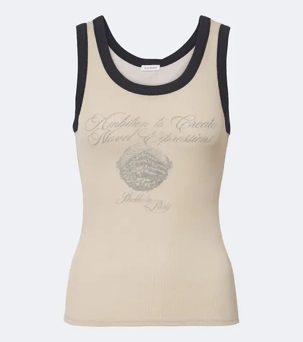 Acne Studios Printed Ribbed-knit Tank Top
