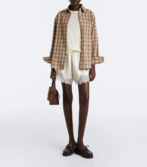 Citizens Of Humanity Lace-trimmed Satin Shorts