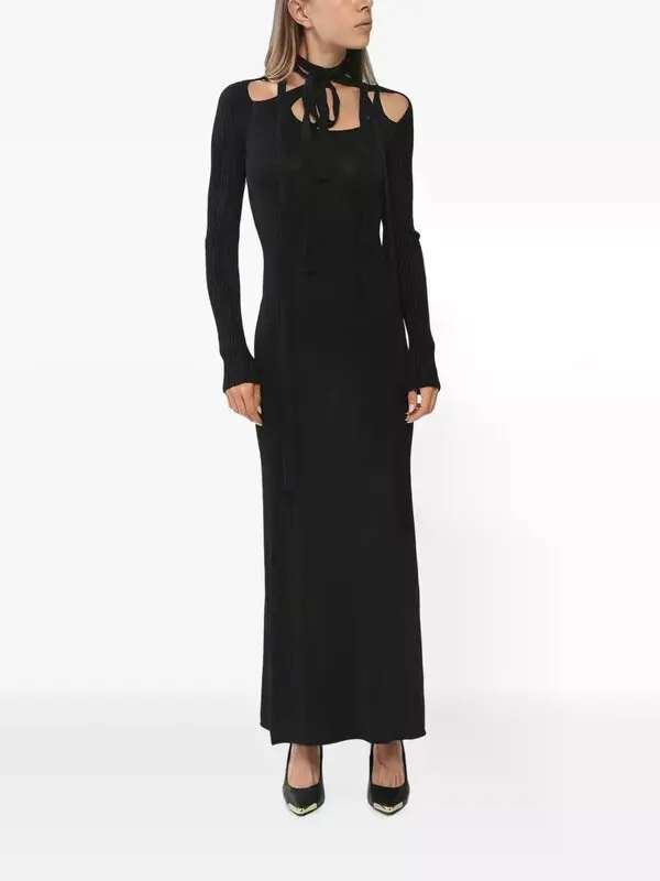Y/project Tie-neck Cut-out Maxi Dress - Black