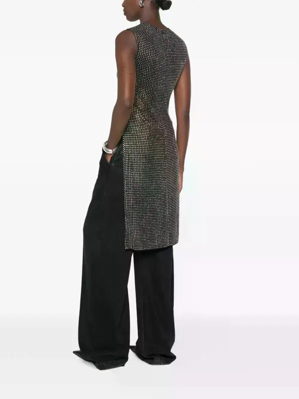 Alexander Wang Crystal-embellished Asymmetric Top - Black